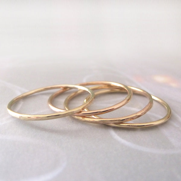 Thin Gold Rings - 9ct Gold - Set of 5 – Nikki Stark Jewellery