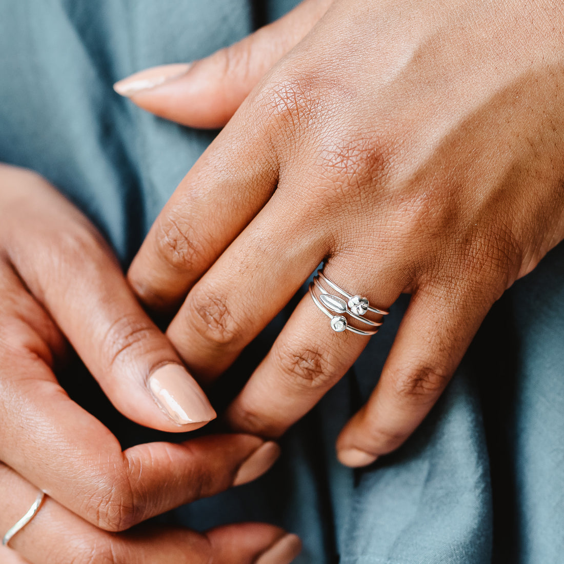 Pip stacking rings - set of 2 - silver – Nikki Stark Jewellery