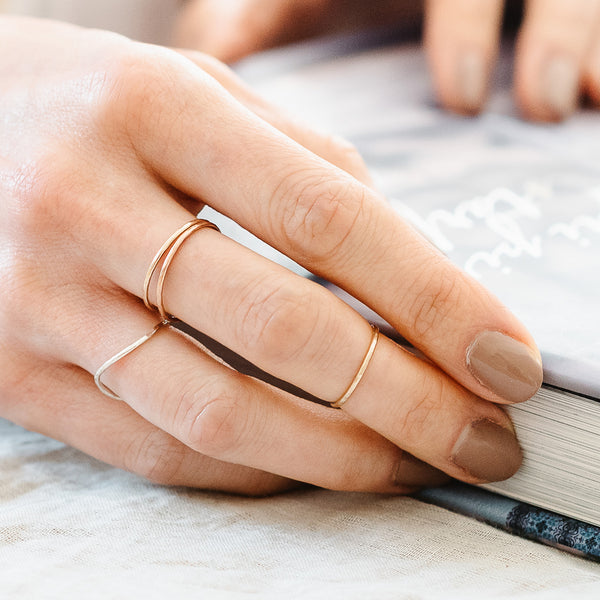 Thin Gold Midi Ring - 9ct Yellow Gold – Nikki Stark Jewellery