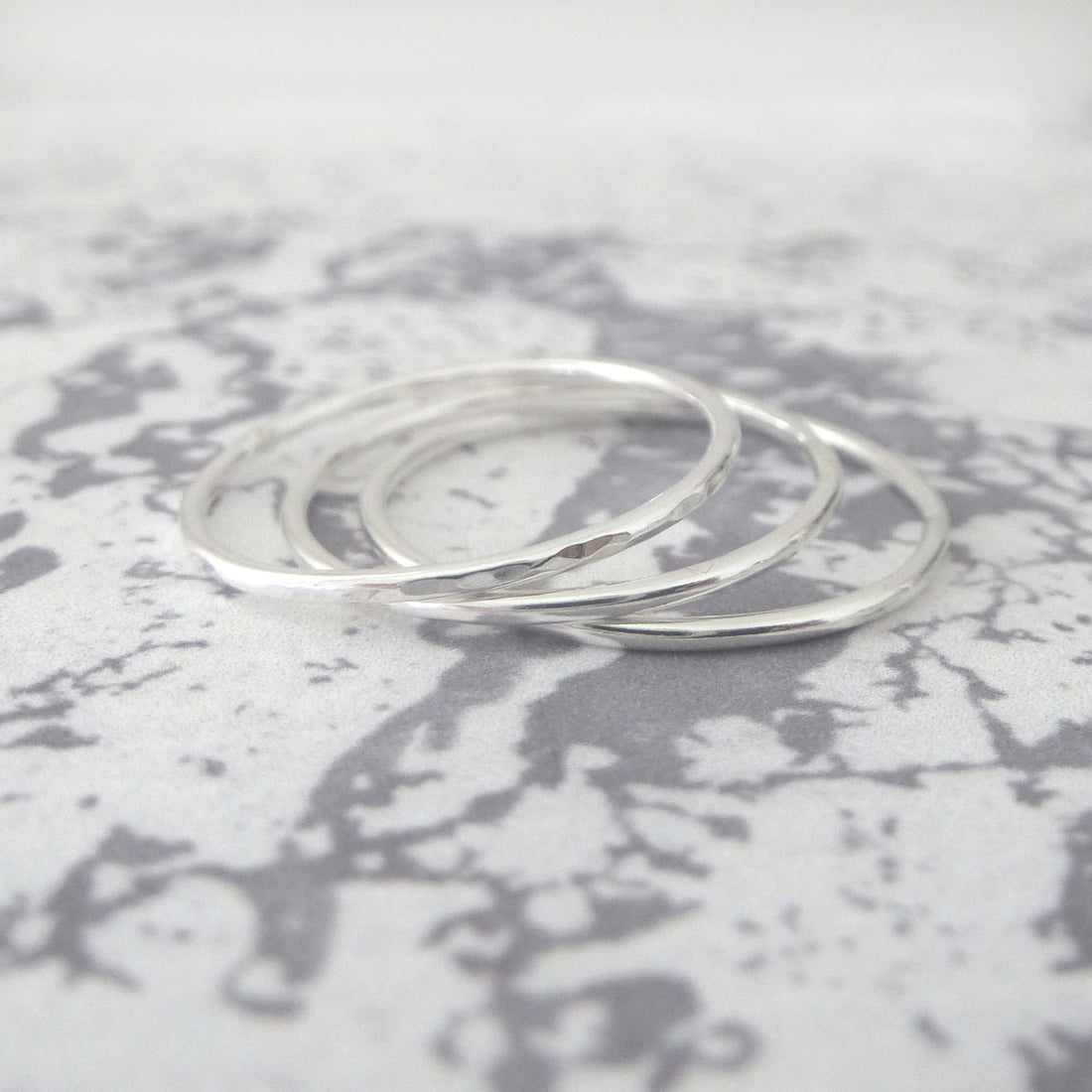 Thin Silver Rings - Sterling silver - Set of 3 – Nikki Stark Jewellery